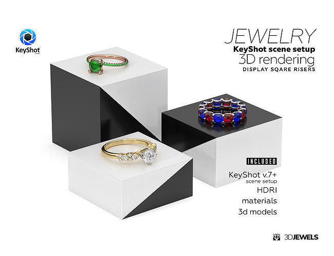 Photorealistic KeyShot Scene Setups Jewelry Rendering On Display 3D ...