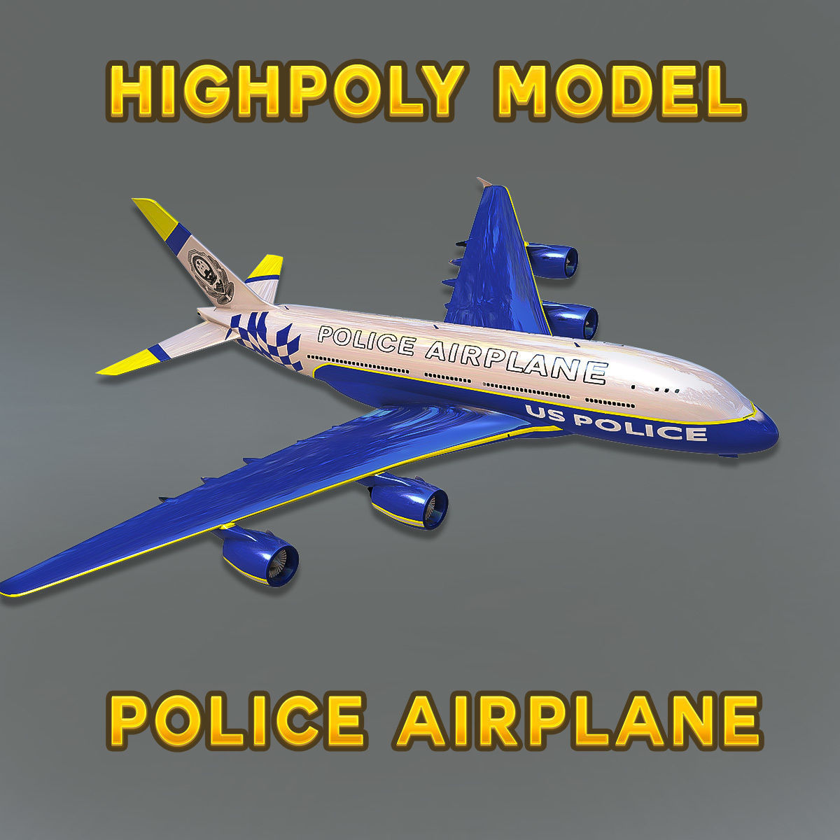 Elite Police Aircraft 3D Model 3D model animated rigged | CGTrader