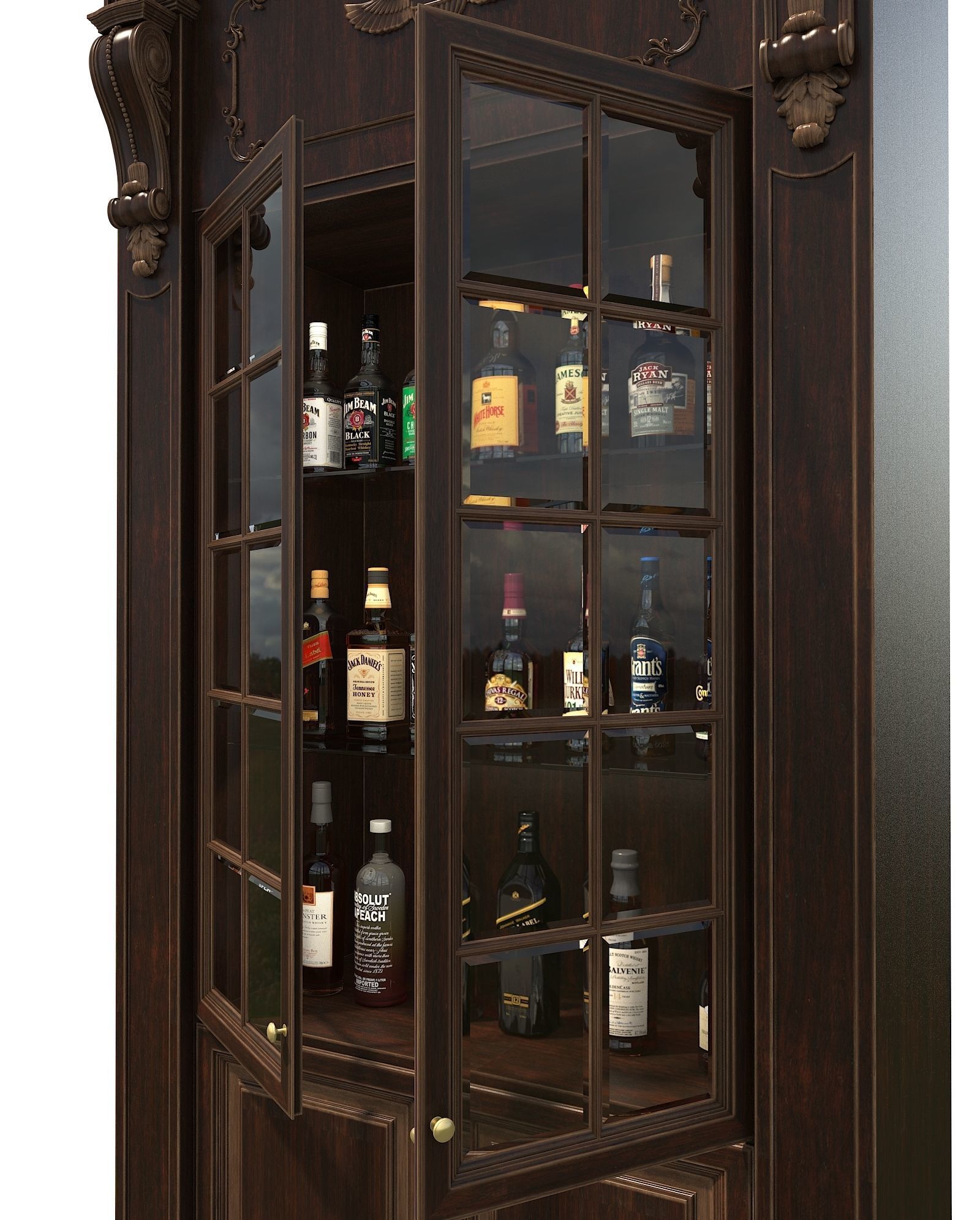 Classic Liquor Display Cabinet 3D model | CGTrader