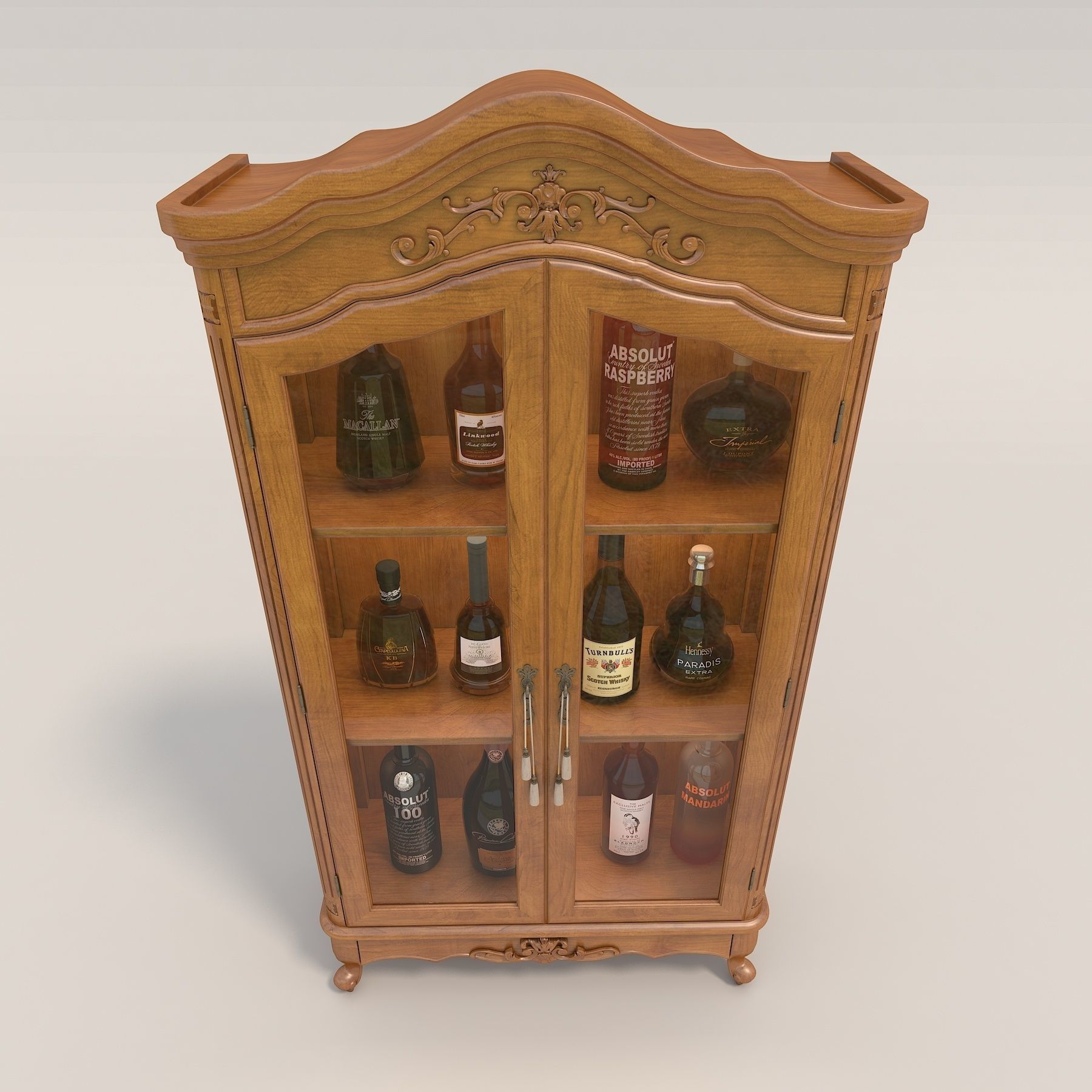 Classic Liquor Display Cabinet 3 3D model | CGTrader