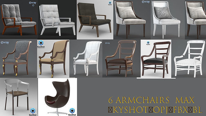 arm chairs vol1 3D model | CGTrader