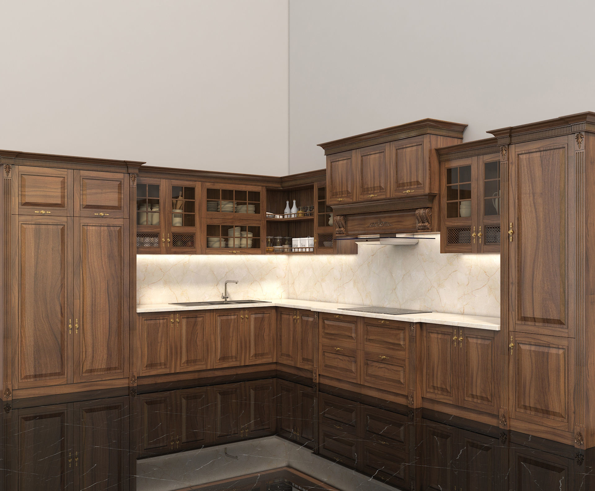 Classic European style Kitchen Cabinet 8 3D model | CGTrader
