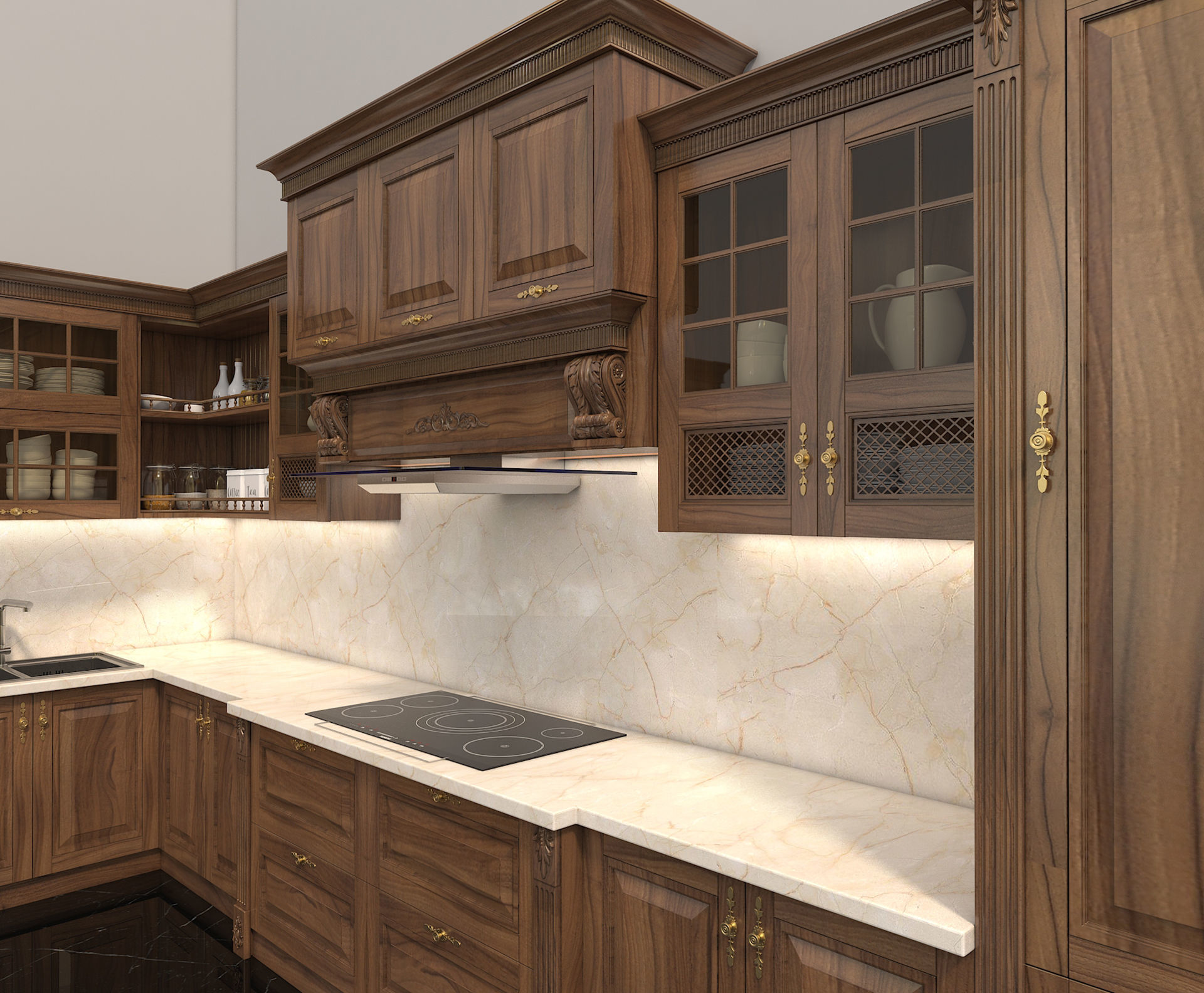 Classic European style Kitchen Cabinet 8 3D model | CGTrader