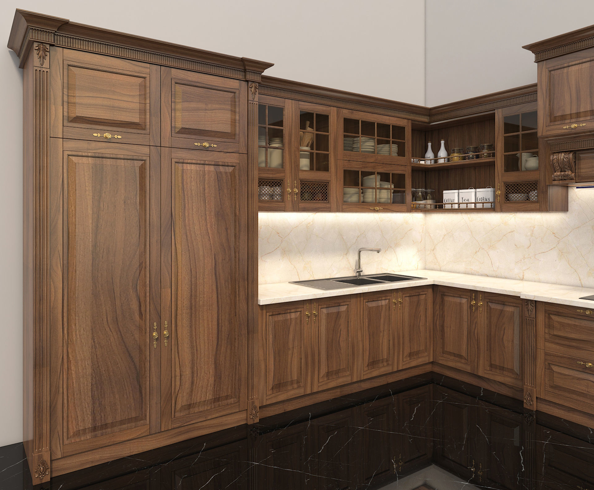 Classic European style Kitchen Cabinet 8 3D model | CGTrader