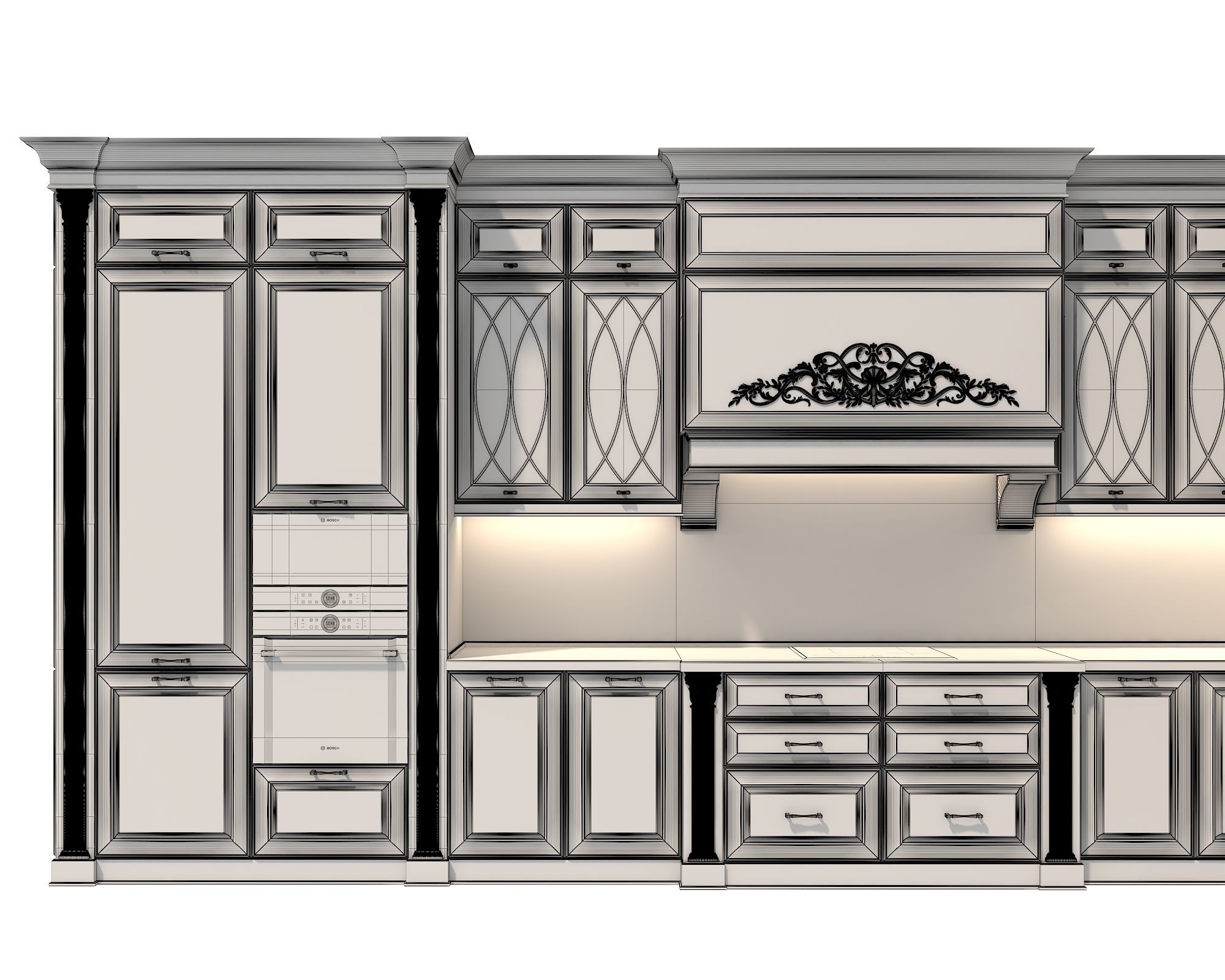 Classic European style Kitchen Cabinet 19 3D model | CGTrader