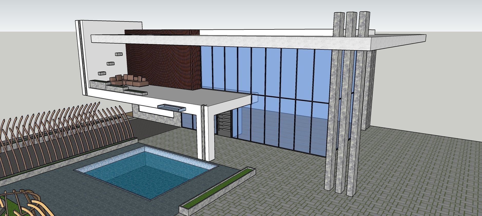 Modern Villa Modeled with SketchUp and Rendered with Lumion 3D model | CGTrader