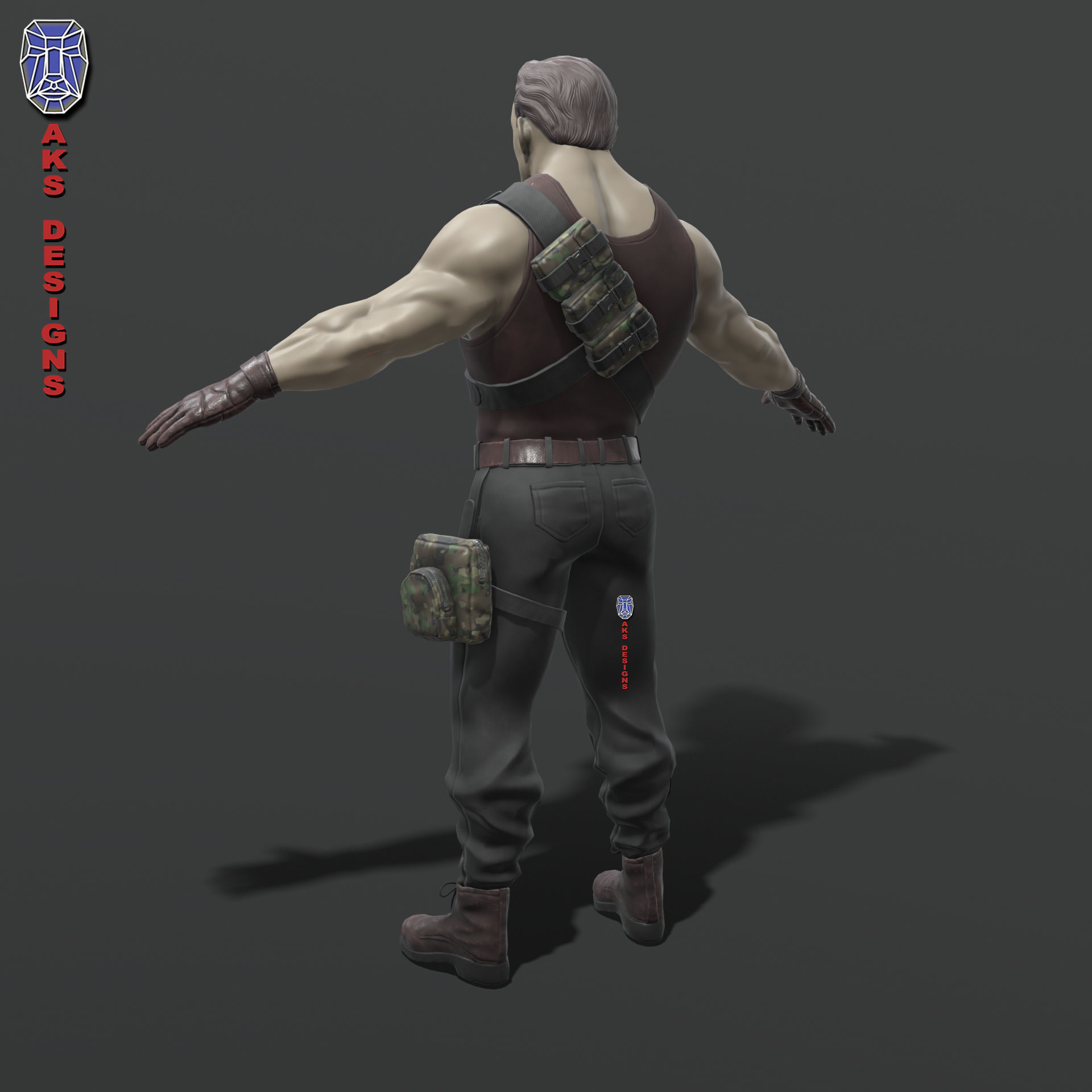 3D model Cartoon stylized Army soldier Game ready No rig VR / AR / low ...