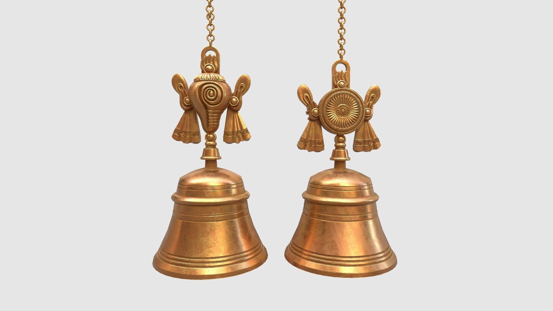 shanku chakra hanging bell 3D model | CGTrader