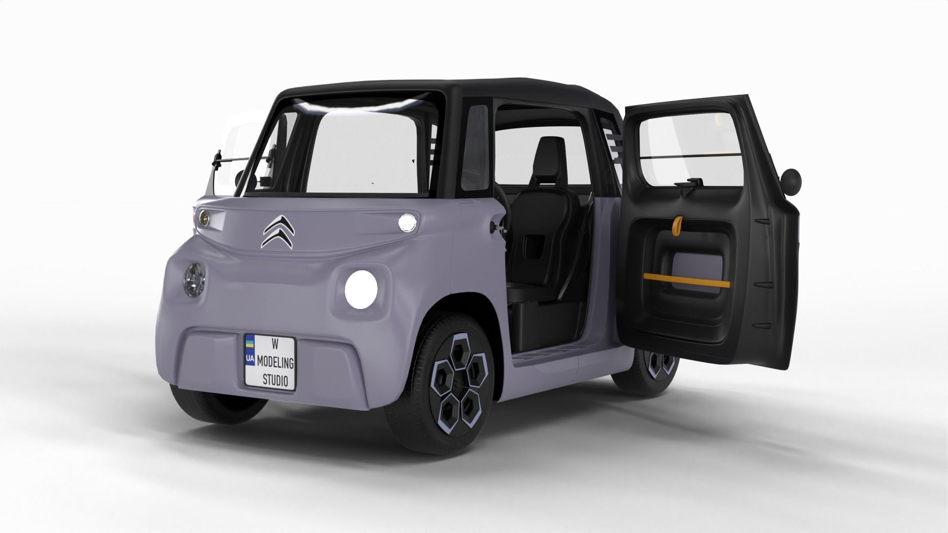 Citroen Ami 2020 3d model HQ interior 3D model rigged | CGTrader