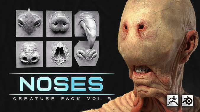 44 Nose - High Detailed Noses For Creatures - VDM Zbursh Blender 3D ...