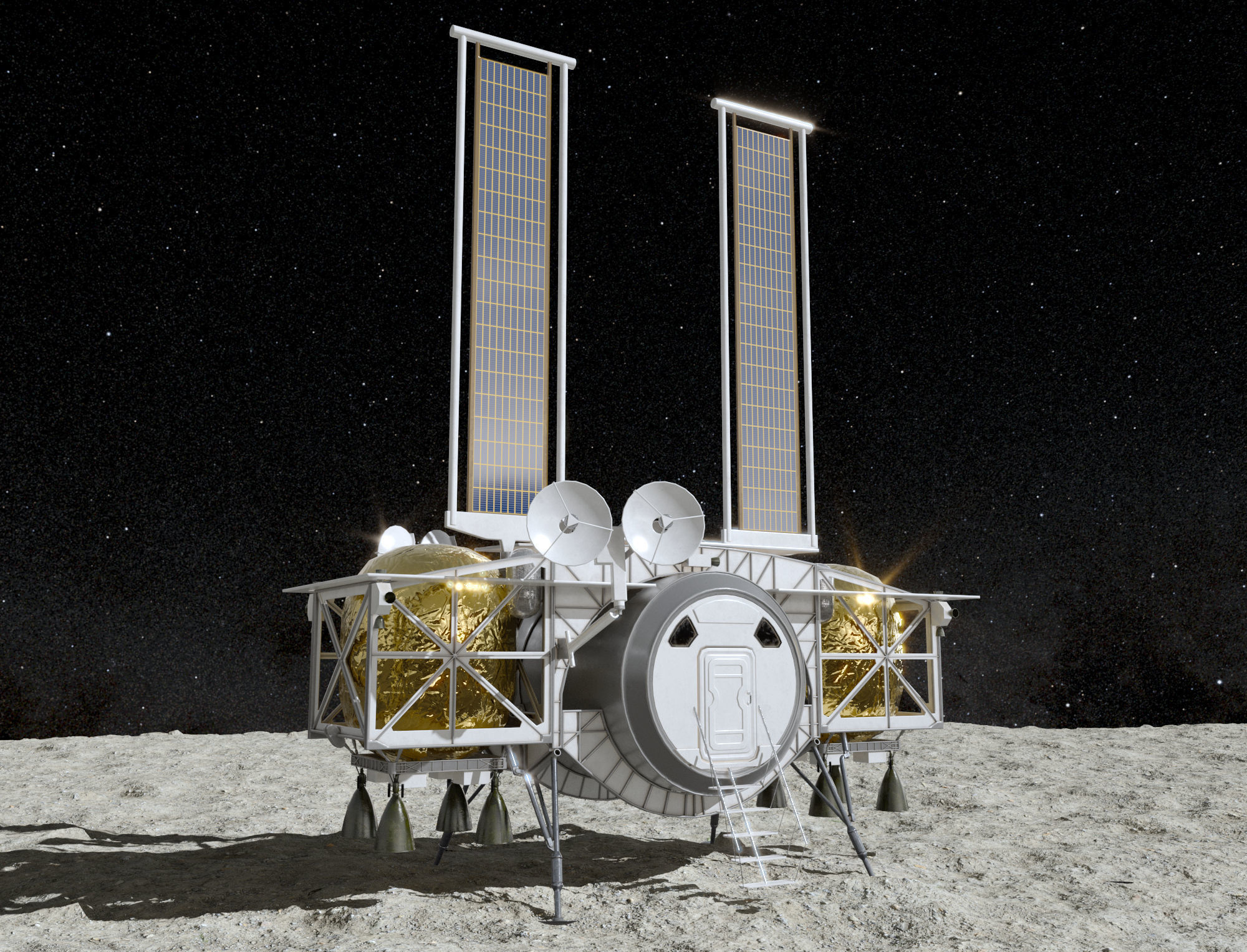 Lunar lander - Dynetics Human Landing System 3D model | CGTrader