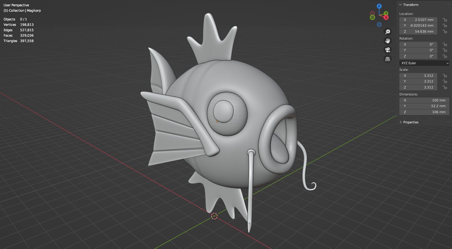 Magikarp 3D model for 3D print 3D model 3D printable | CGTrader