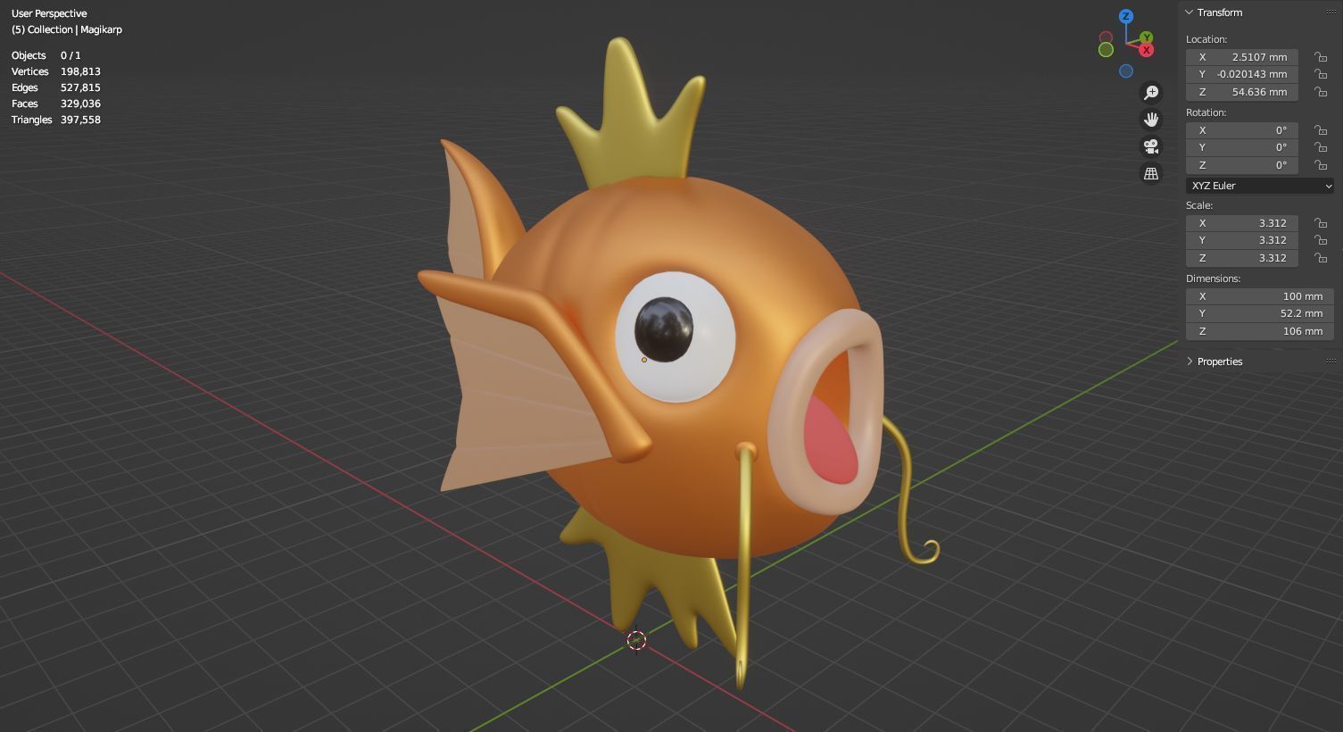 Magikarp 3D model for 3D print 3D model 3D printable | CGTrader