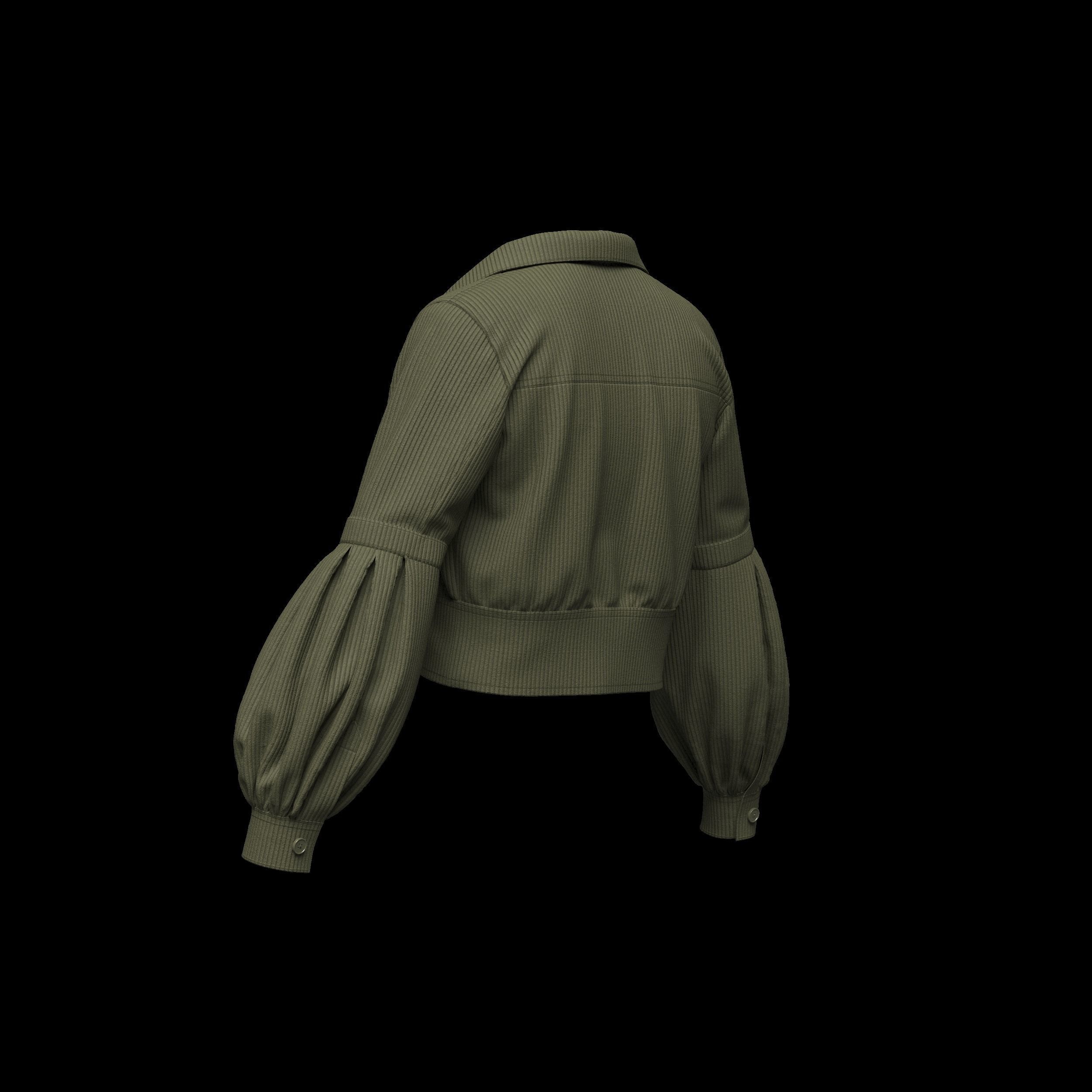 Corduroy Cropped Jacket 3D model | CGTrader