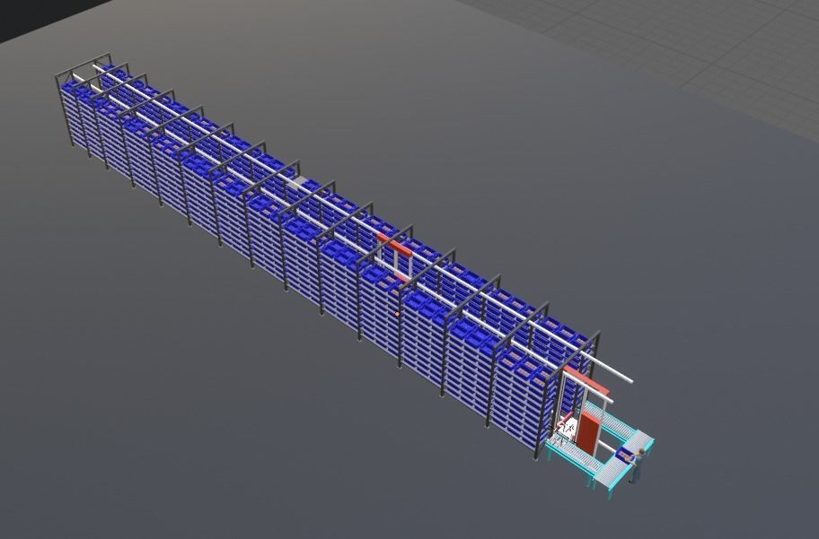 Multi Level Shuttle Automated Storage System 3D Designed model 3D model ...
