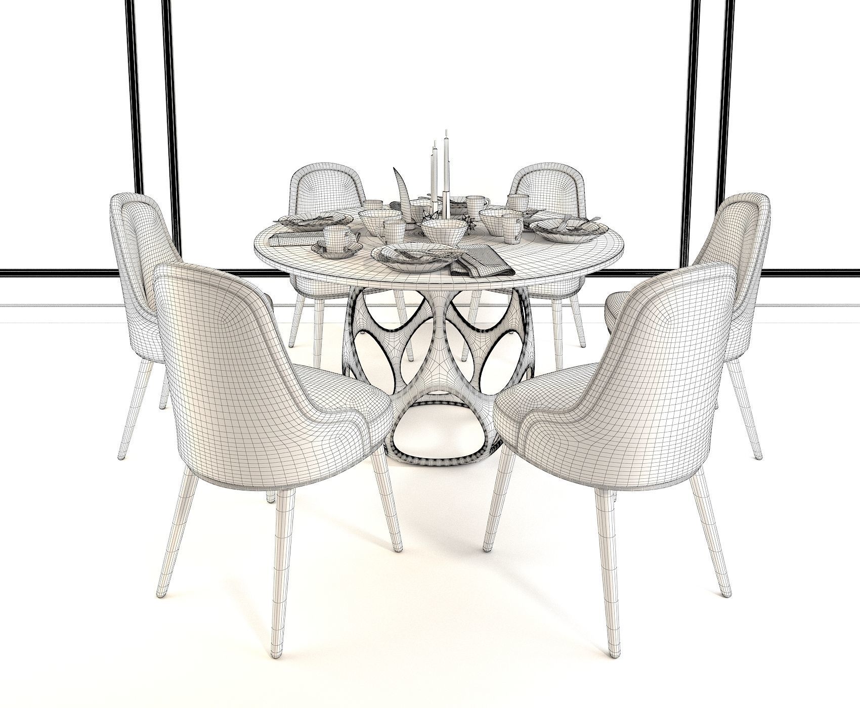 Modern Dining Table and Chairs 3 3D model | CGTrader