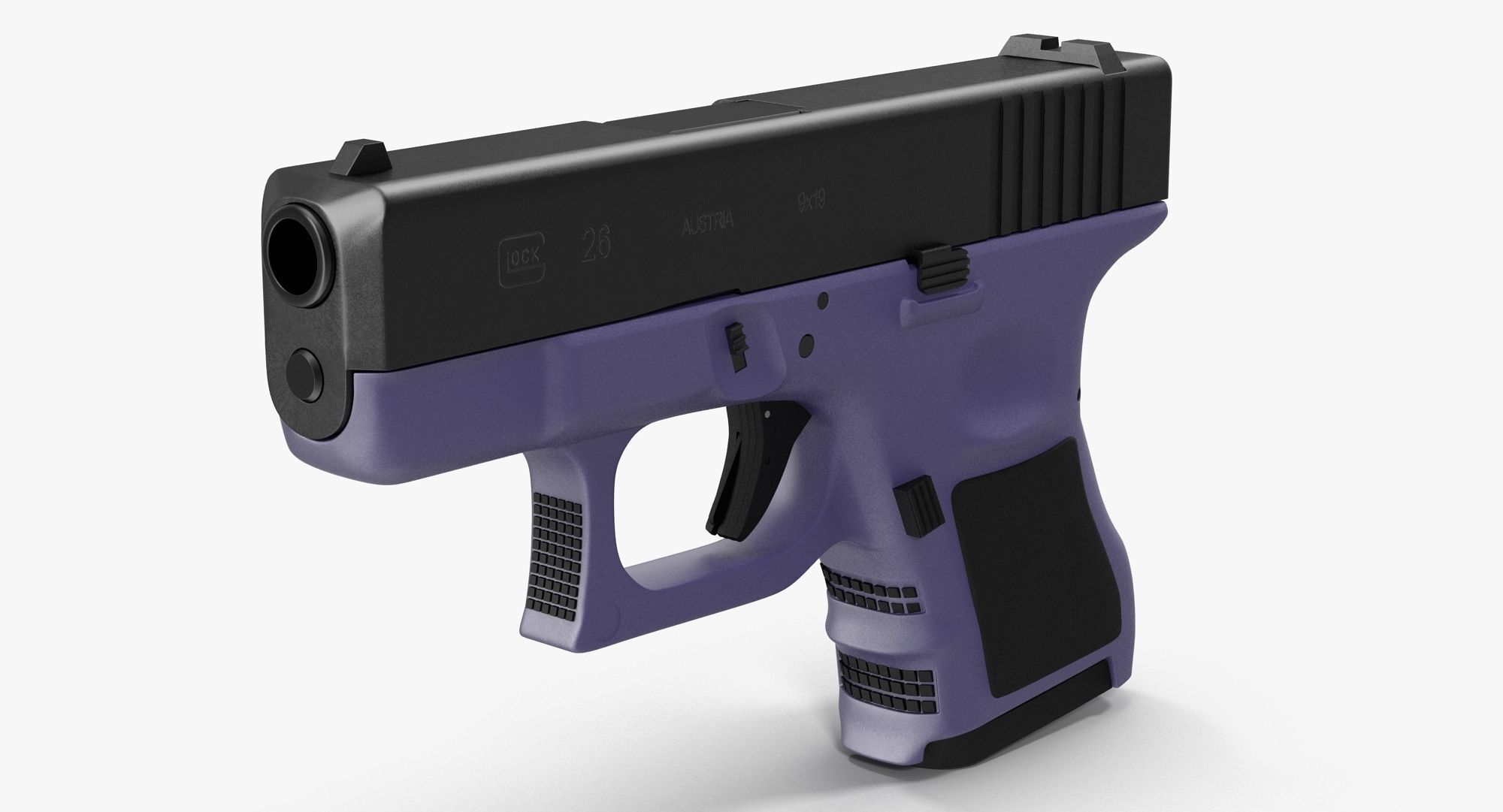 3D model Glock 26 Purple VR / AR / low-poly | CGTrader