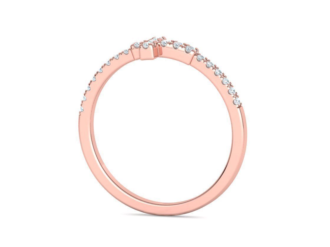 Diamond Cross Ring French Pave Setting Small Diamond Ring 3D model 3D ...