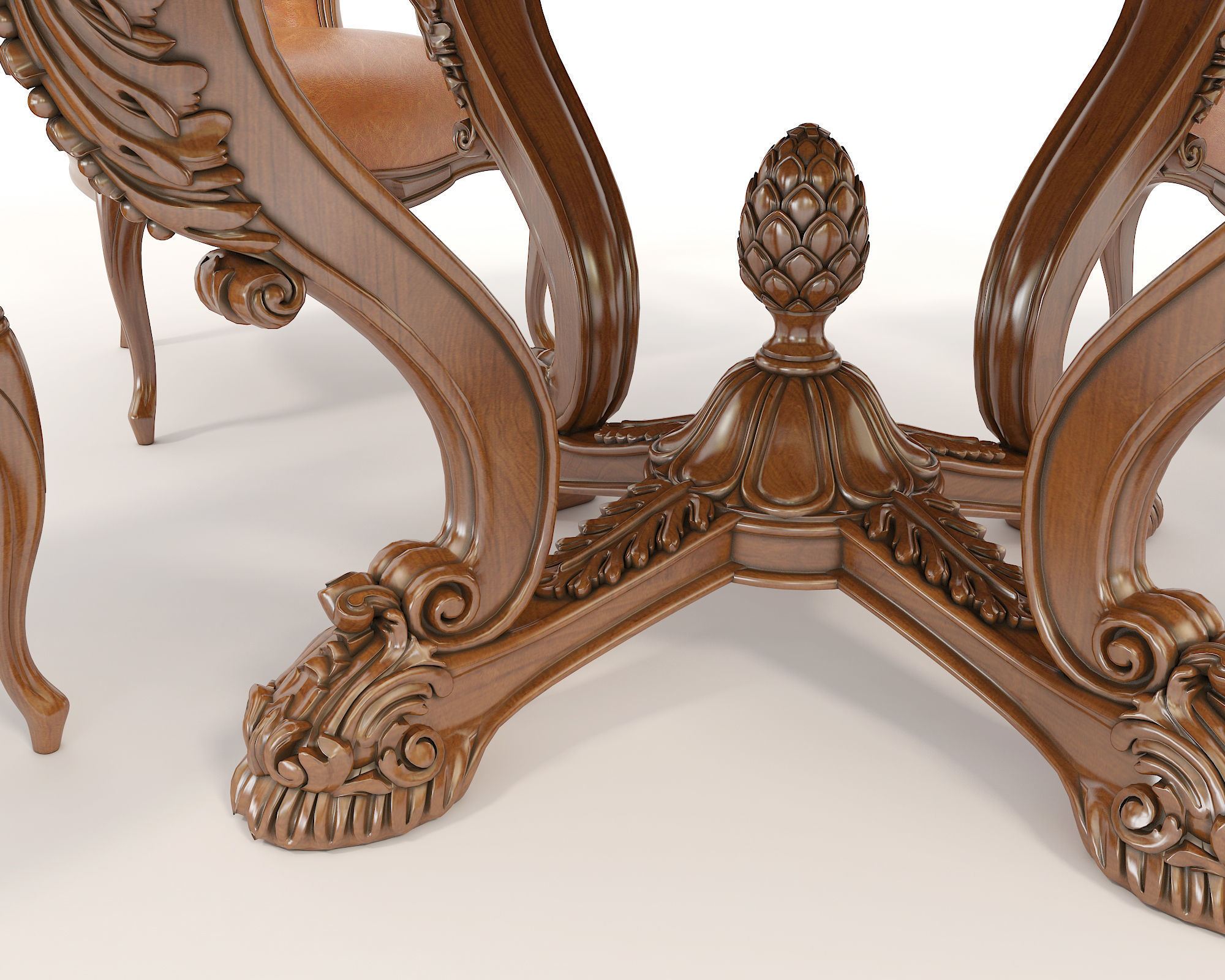 Classic European style Dining Table and Chairs 22 3D model | CGTrader