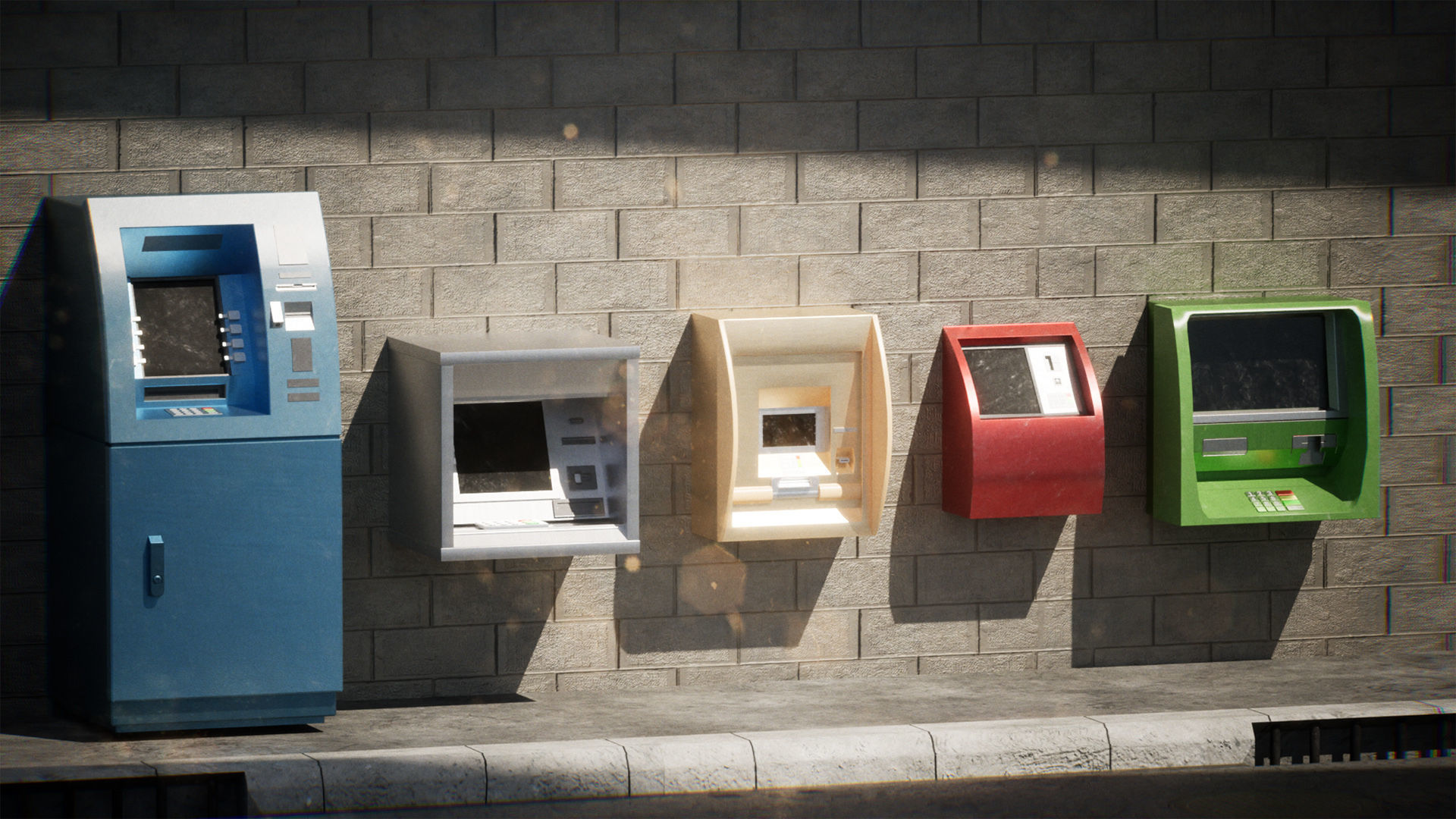 3D model ATM Machines 10 assets VR / AR / low-poly | CGTrader