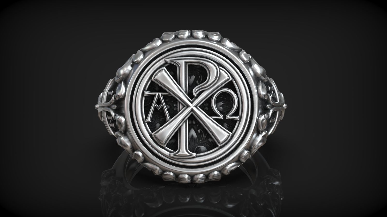 Chi Rho Alpha Omega Jesus Christ Monogram Signet 3D model 3D printable ...
