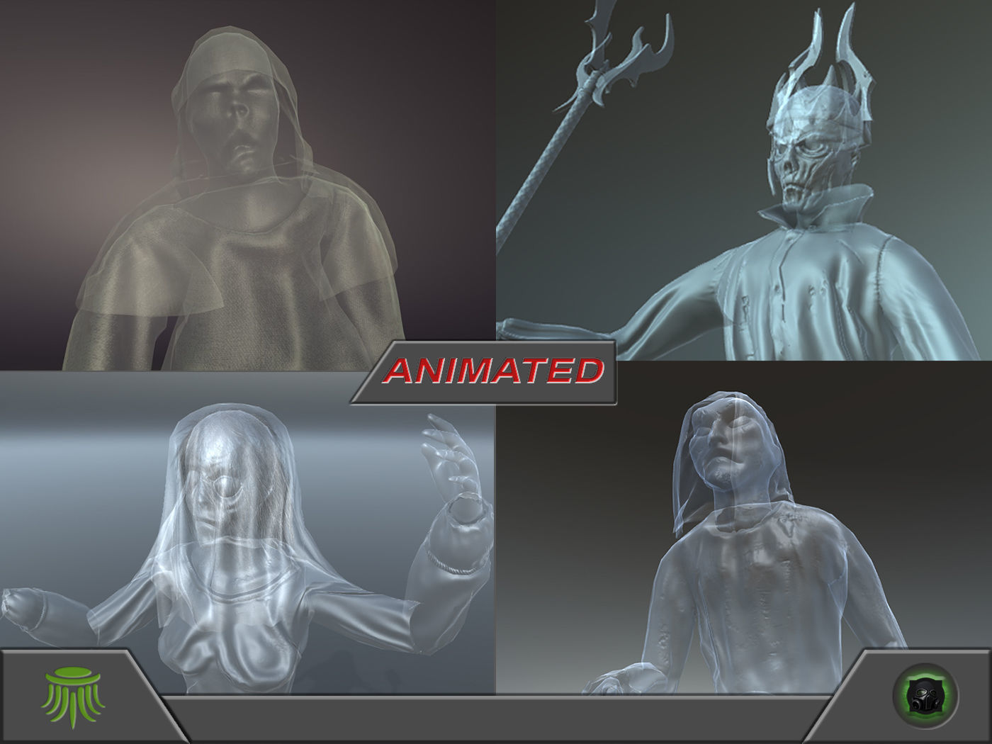 3D Model Collection 4 Ghosts Pack VR / AR / low-poly | CGTrader