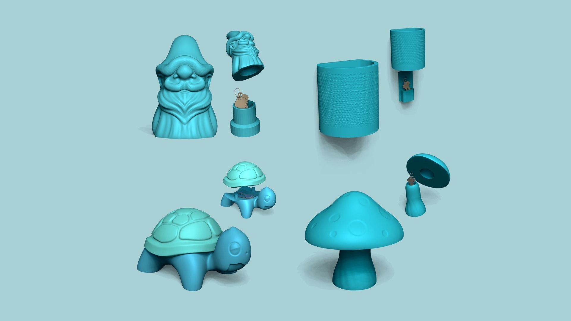 04 Outdoor Secret Key Hide STL - Garden Decor 3D Model Collection 3D ...