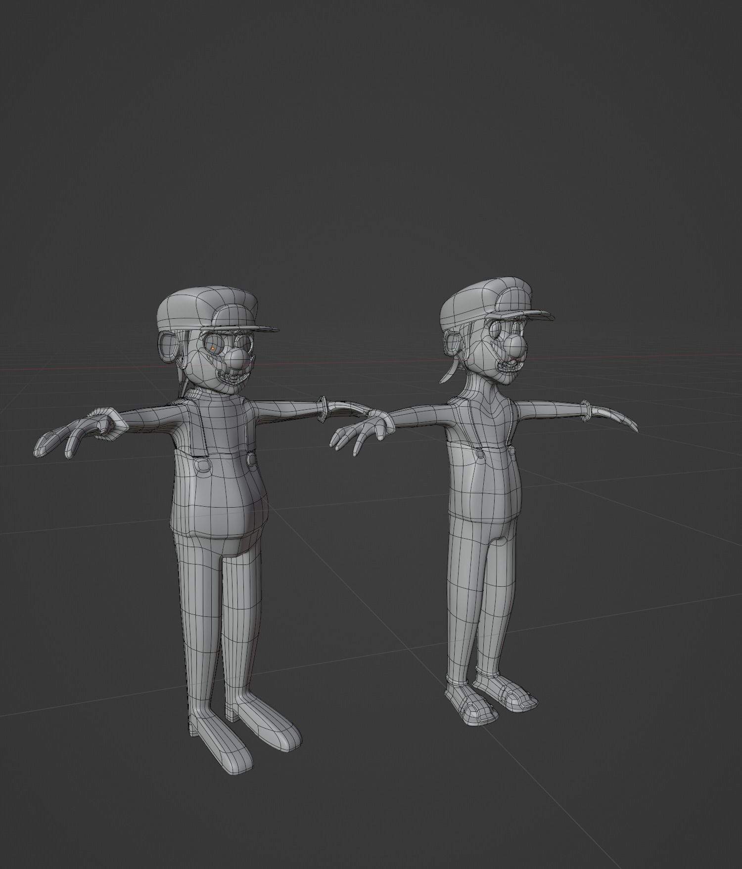 Creepy Italian plumbers free VR / AR / low-poly 3D model animated ...