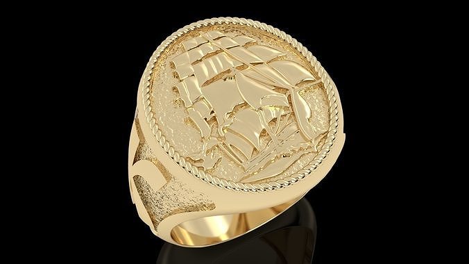 ship ring Men 3D model 3D printable | CGTrader
