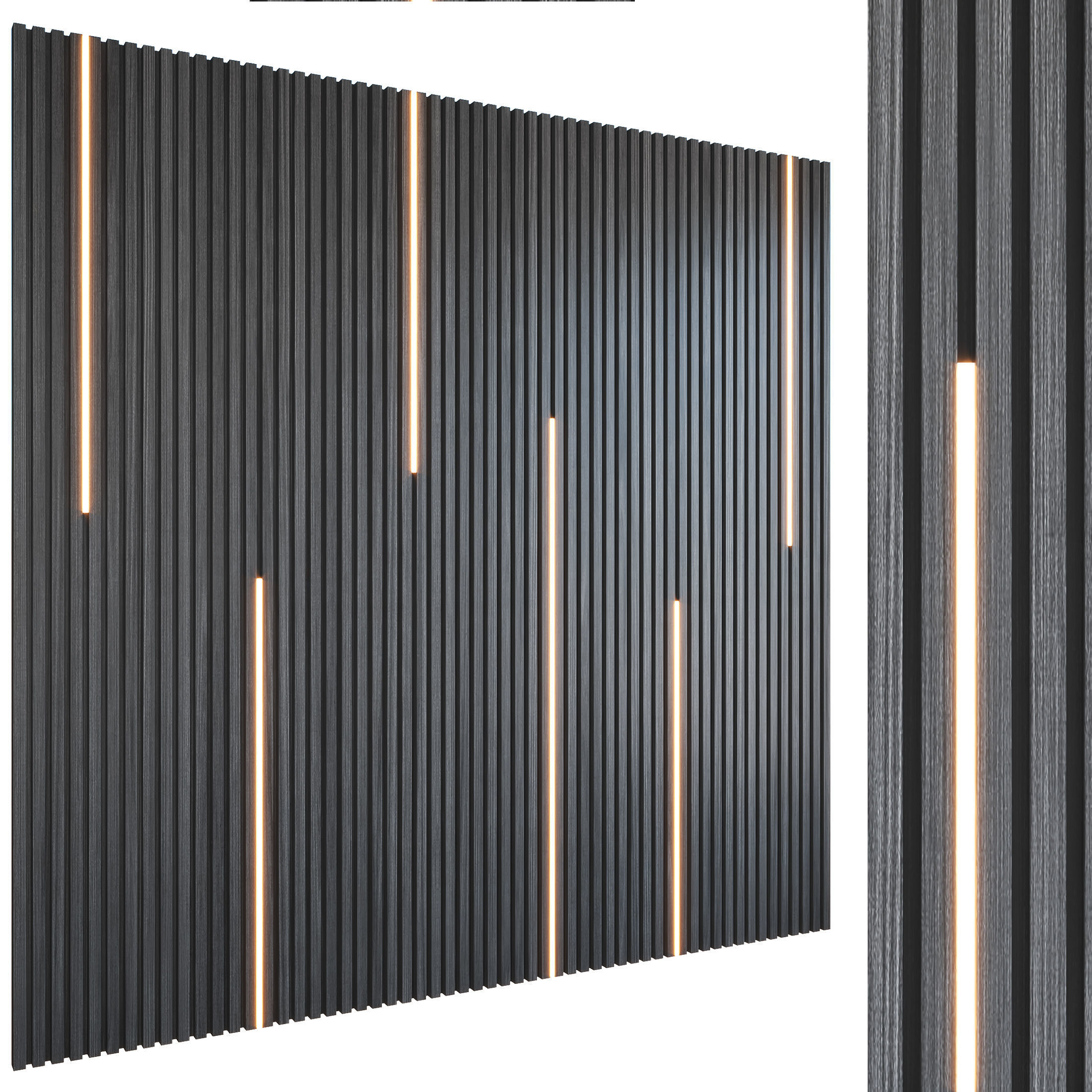Flutted 3d panel with LED lights 3D model | CGTrader