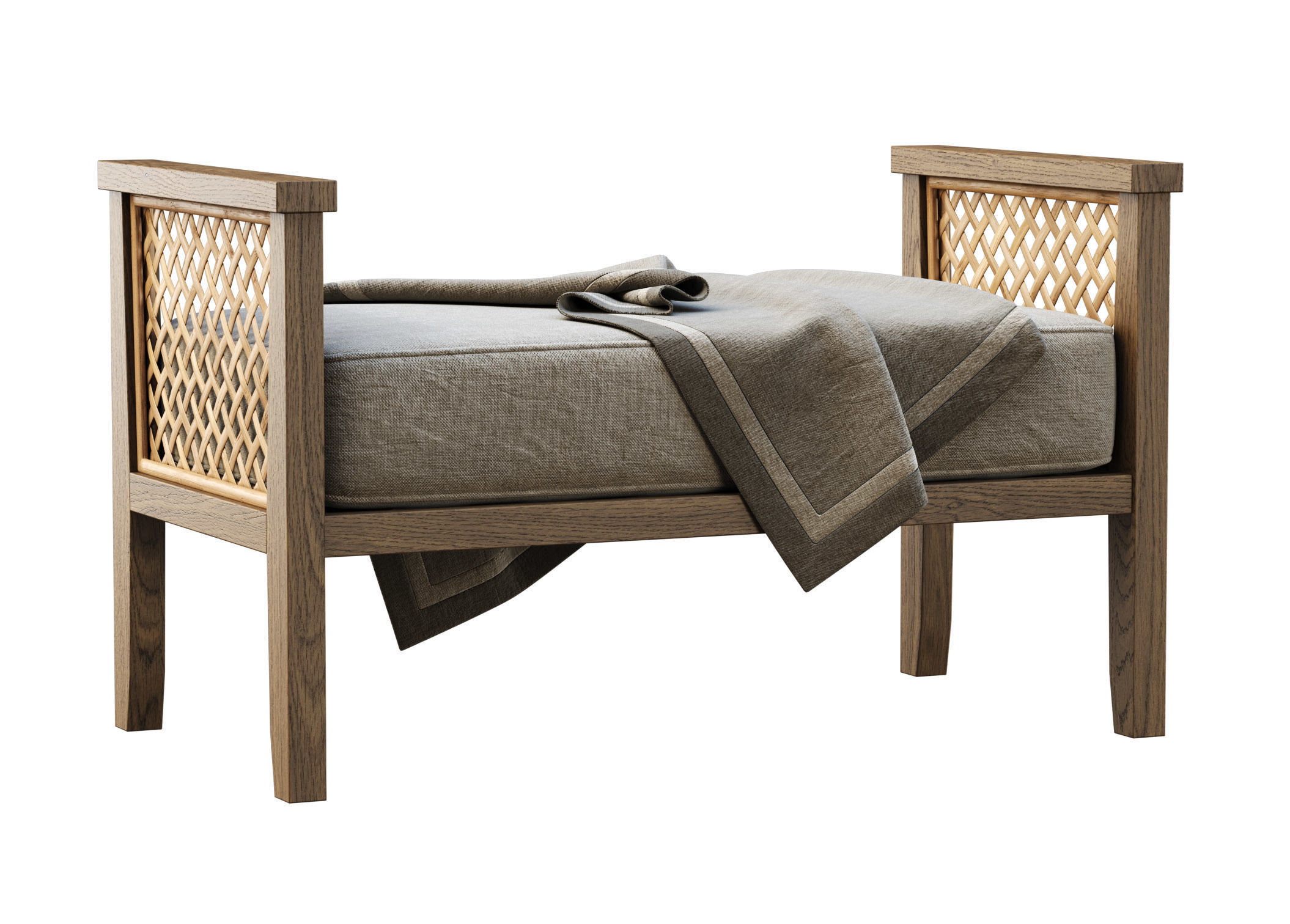 Karen wooden bench 3D model | CGTrader