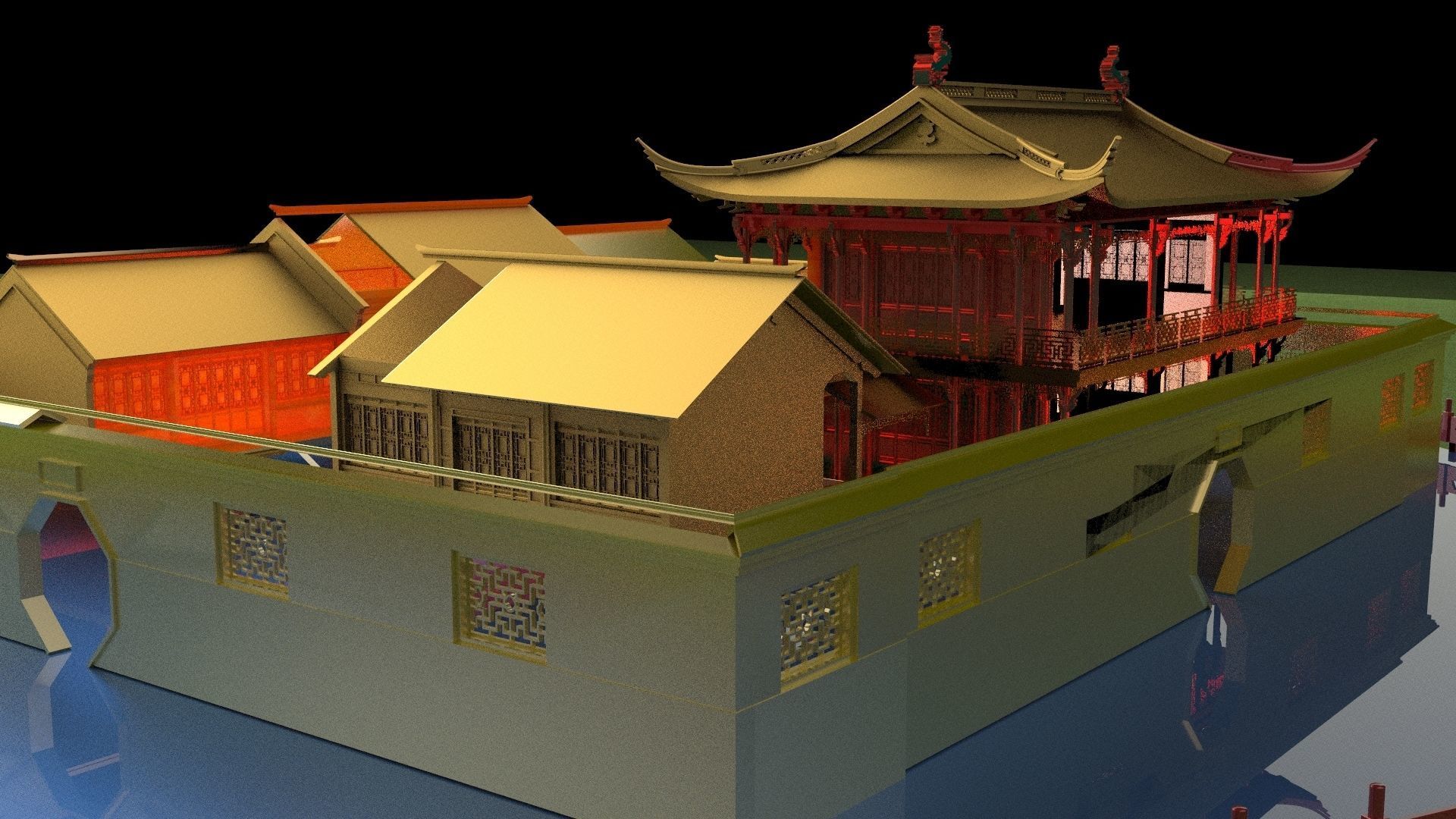 Chinese ancient courtyard house 3D model | CGTrader