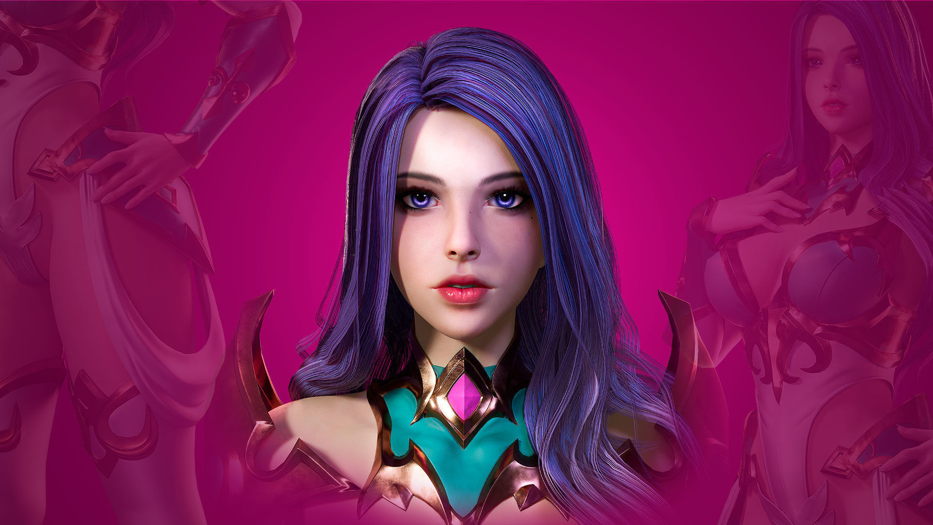 3D model Azura Female Warrior Character - Blender 3D - UE4 VR / AR ...