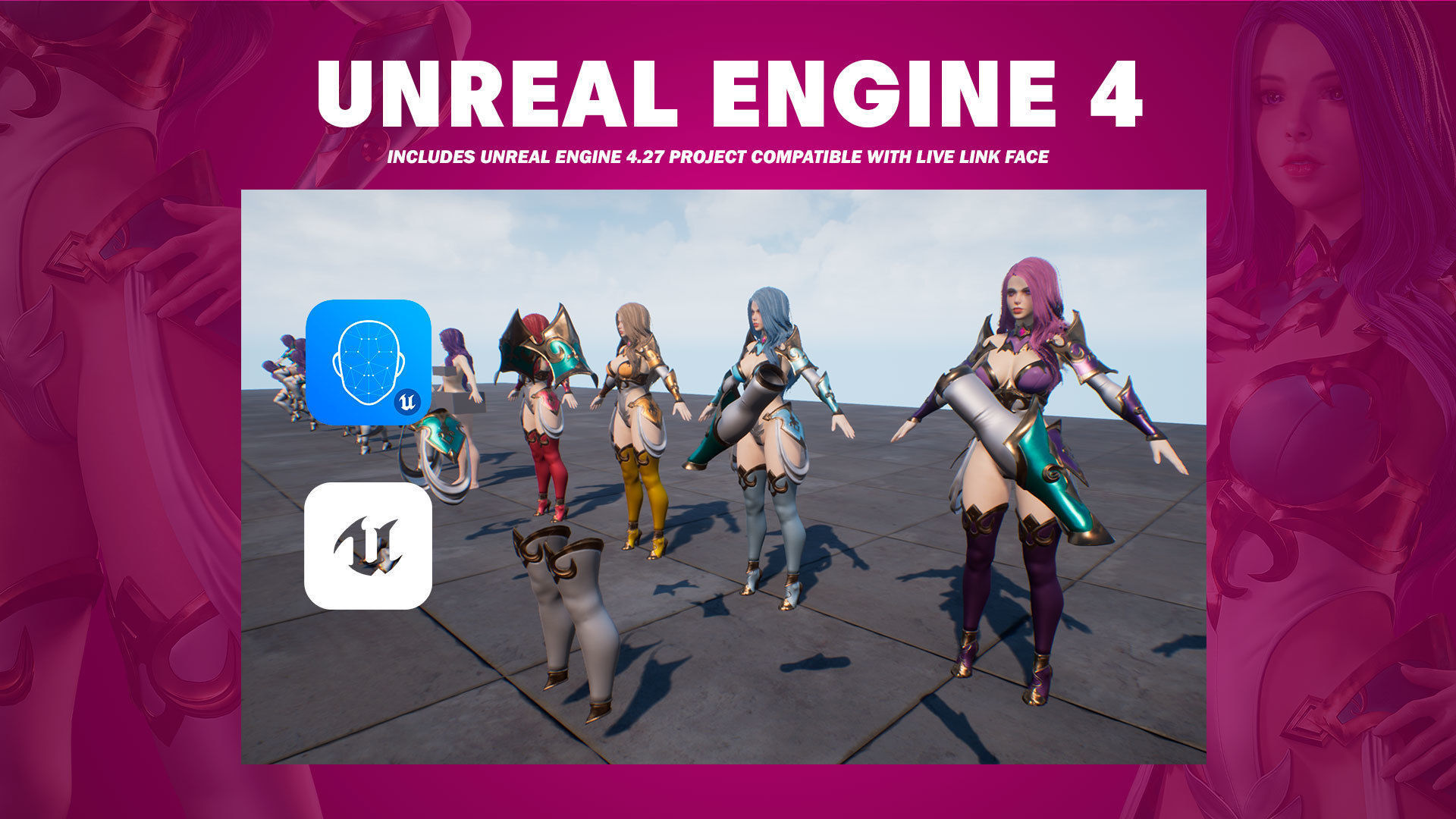 3D model Azura Female Warrior Character - Blender 3D - UE4 VR / AR / low-poly | CGTrader