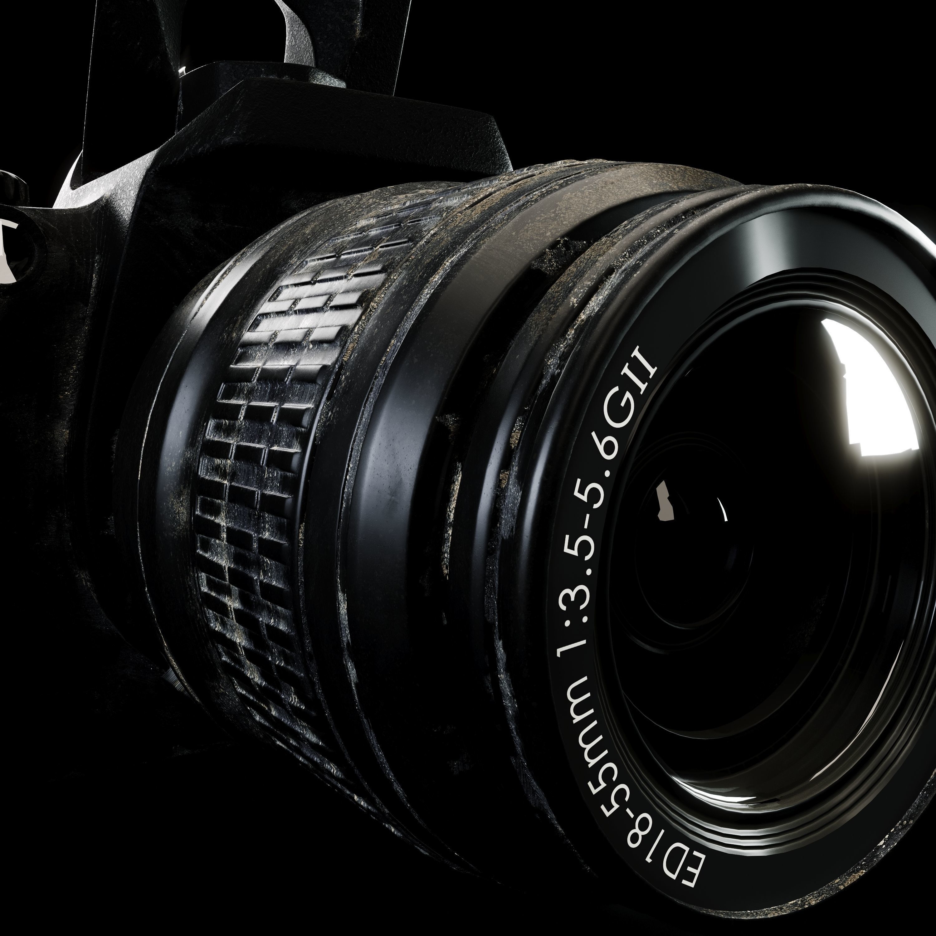 Camera D40 Dusty and Clean Materials 3D model rigged | CGTrader