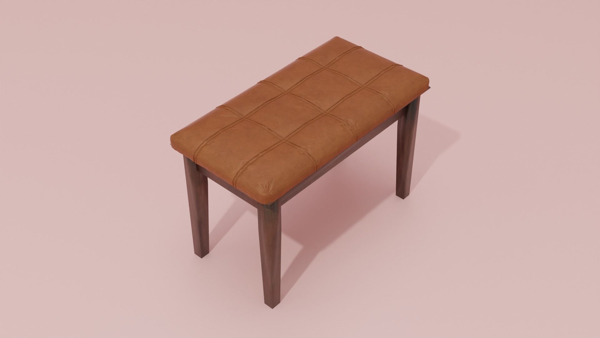 Brown Leather Piano Chair free 3D model | CGTrader