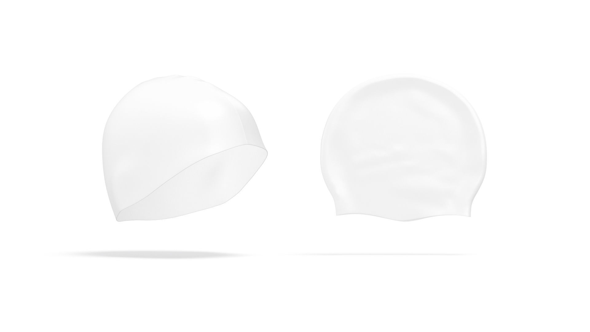 3D model White Swim Cap Set - sports rubber swimming hat VR / AR / low ...