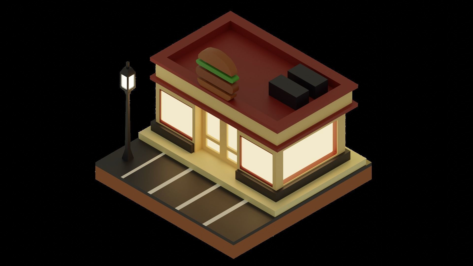 3D model Low Poly Burger House VR / AR / low-poly | CGTrader