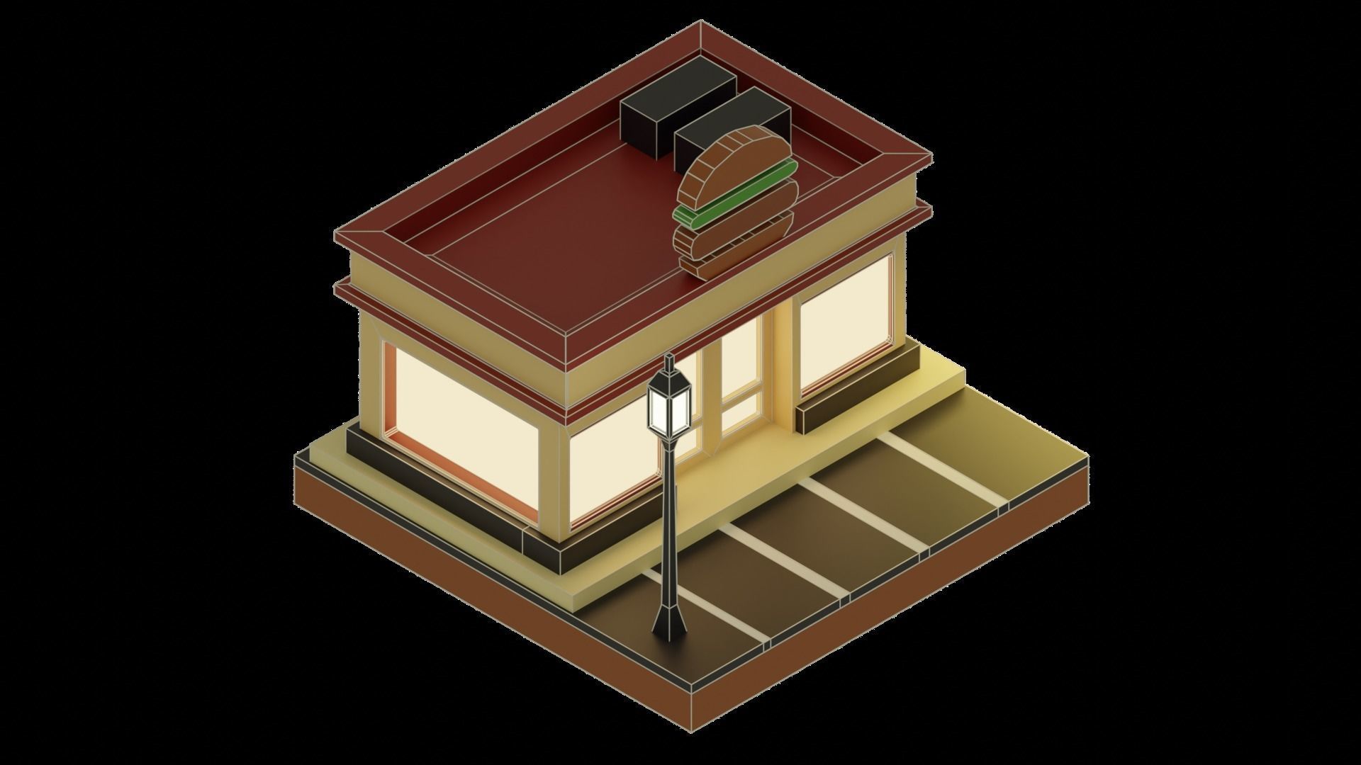 3D model Low Poly Burger House VR / AR / low-poly | CGTrader