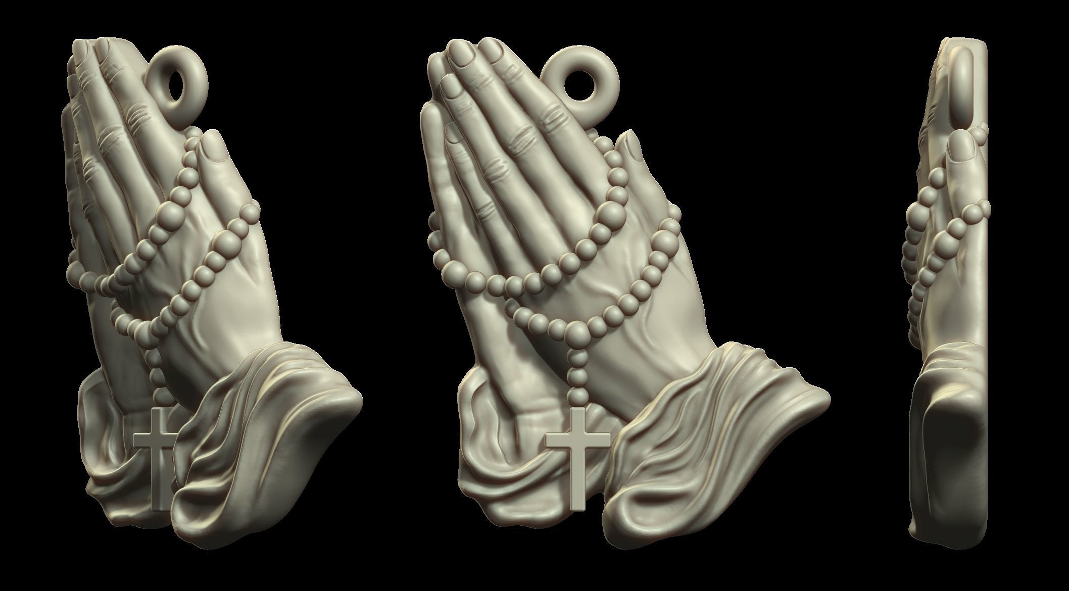 Praying hands Catholic 3D model 3D printable | CGTrader
