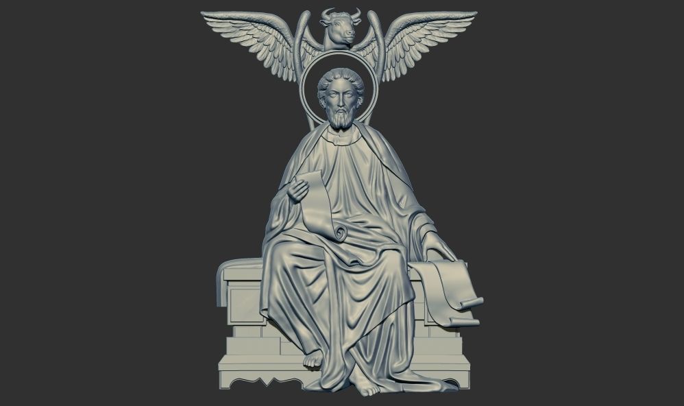 Saint Apostle Luke 3d printable model relief for cnc 3D model 3D printable | CGTrader