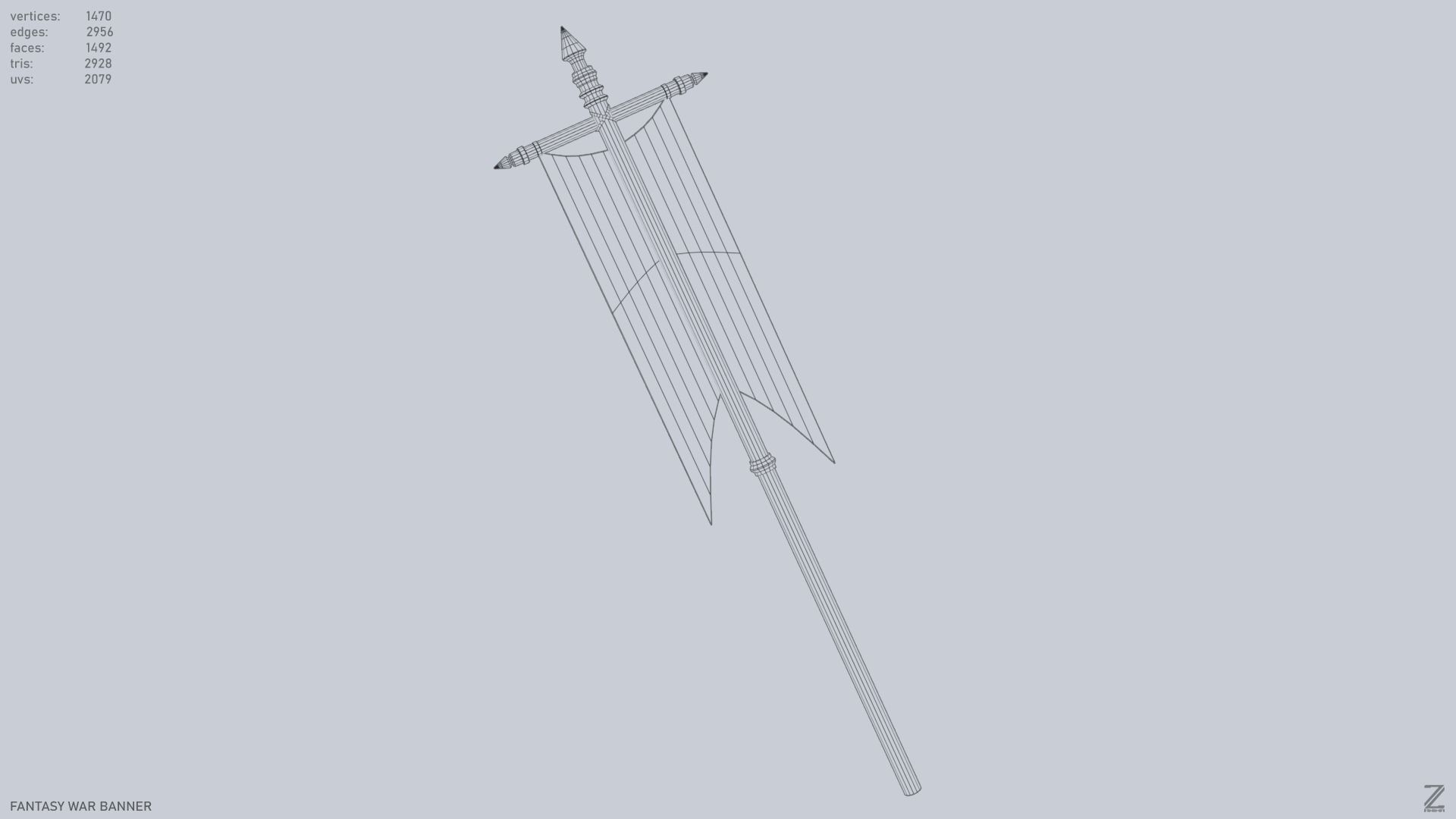 3D model Fantasy war banner VR / AR / low-poly | CGTrader