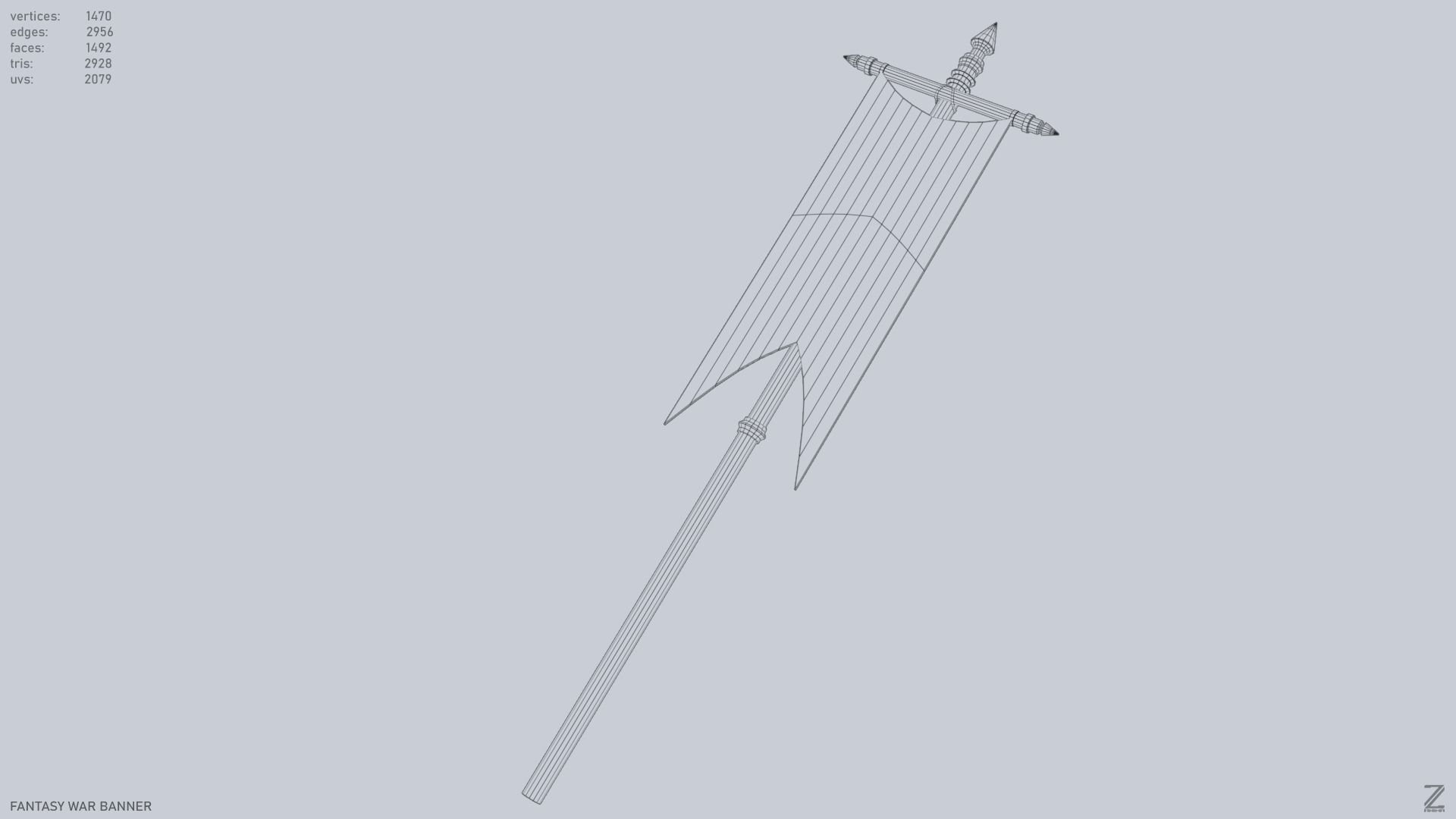 3D model Fantasy war banner VR / AR / low-poly | CGTrader