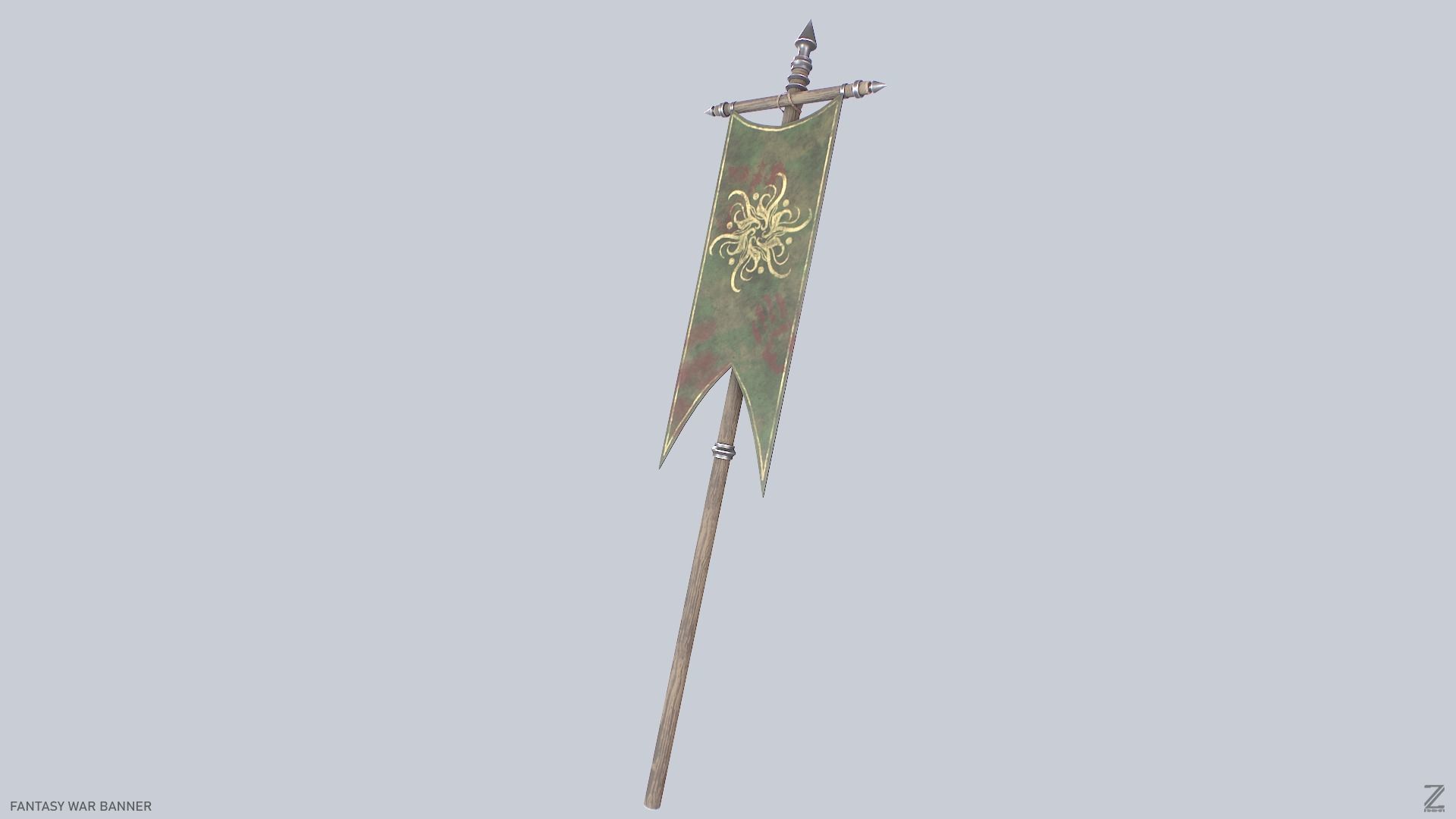 3D model Fantasy war banner VR / AR / low-poly | CGTrader