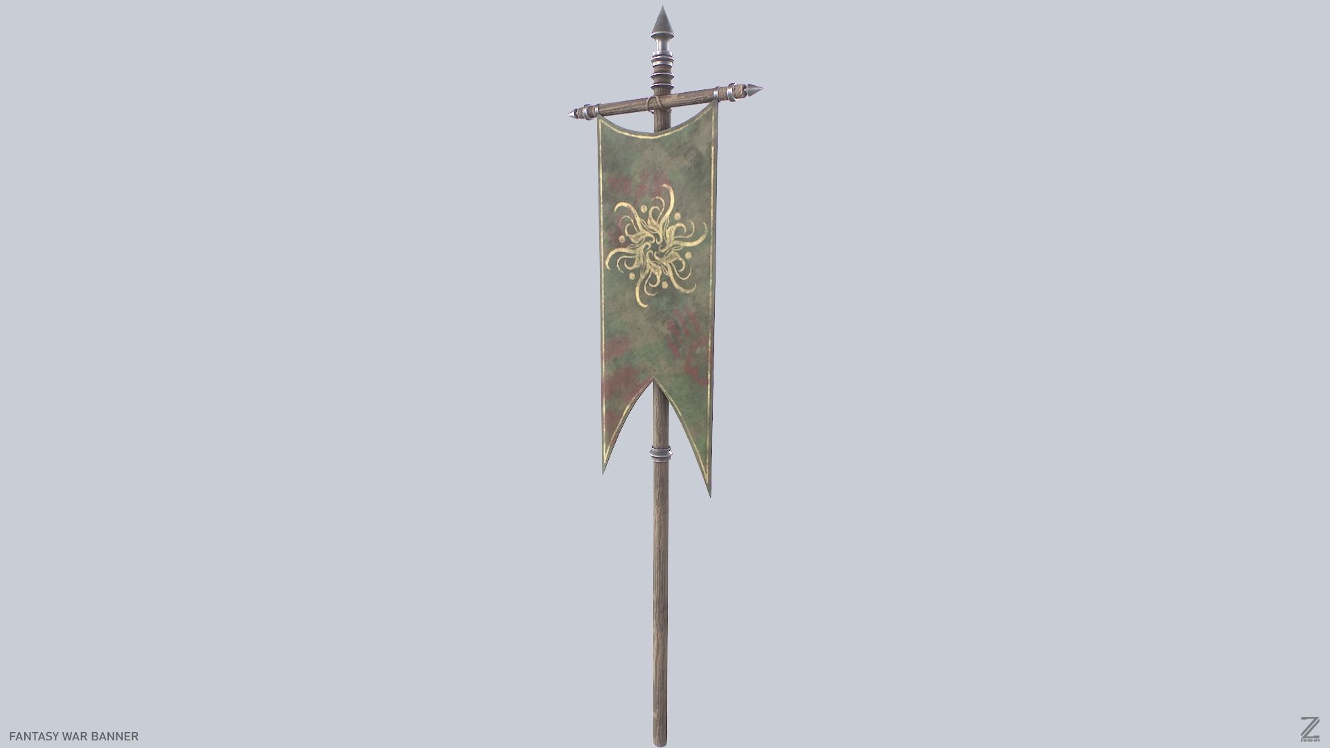 3D model Fantasy war banner VR / AR / low-poly | CGTrader