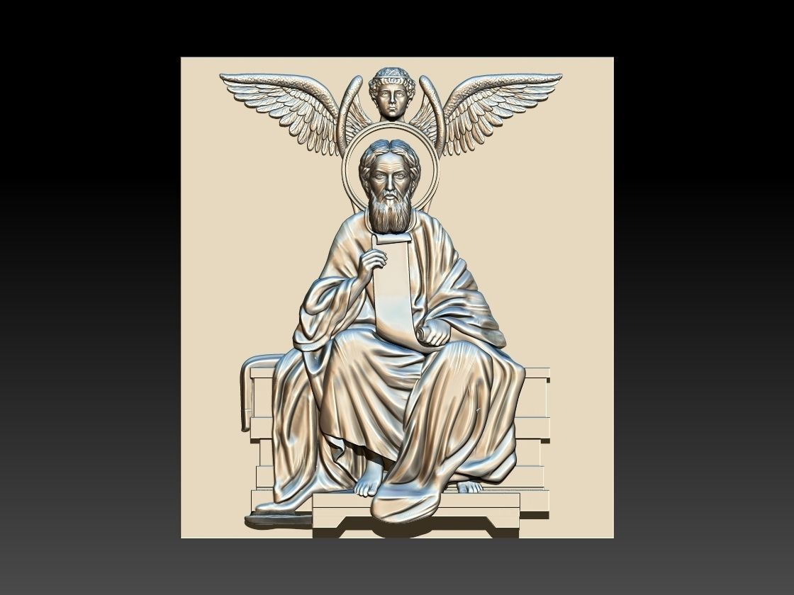 Saint Apostle Matthew 3d model relief for cnc 3D model 3D printable | CGTrader