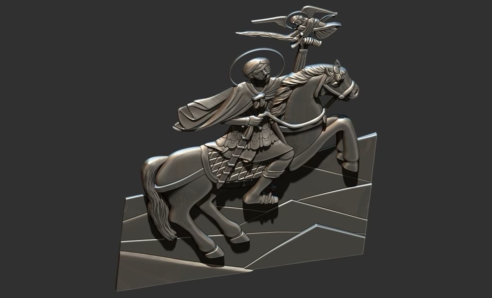 Saint Philopater Mercurius 3d relief printable cnc model 3D model 3D ...