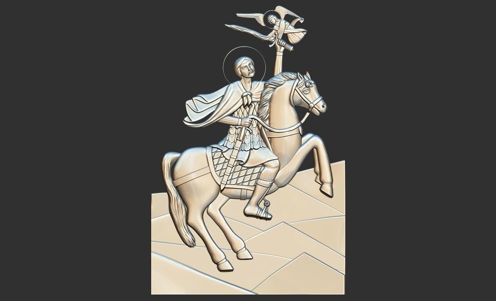 Saint Philopater Mercurius 3d relief printable cnc model 3D model 3D printable | CGTrader