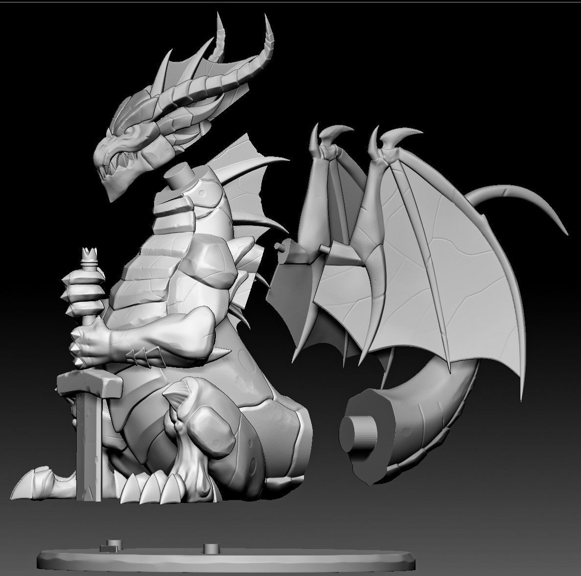 Dragon Knight Statue 3D model 3D printable | CGTrader