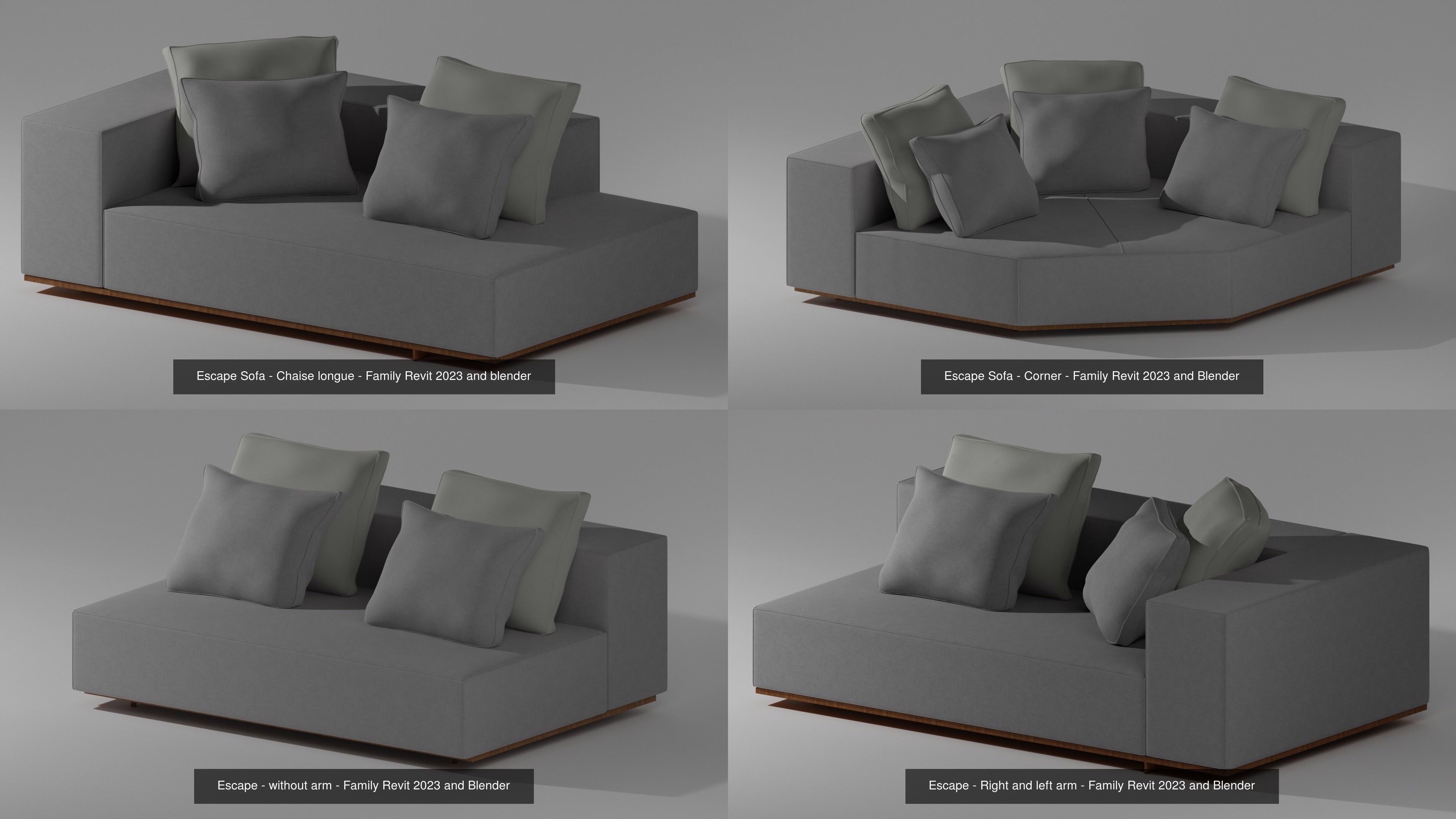 Escape Sofa All modules by Artefacto 3D Model Collection | CGTrader